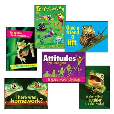Motivational Poster – Awesome Attitude Poster Set of 6 – edu-options